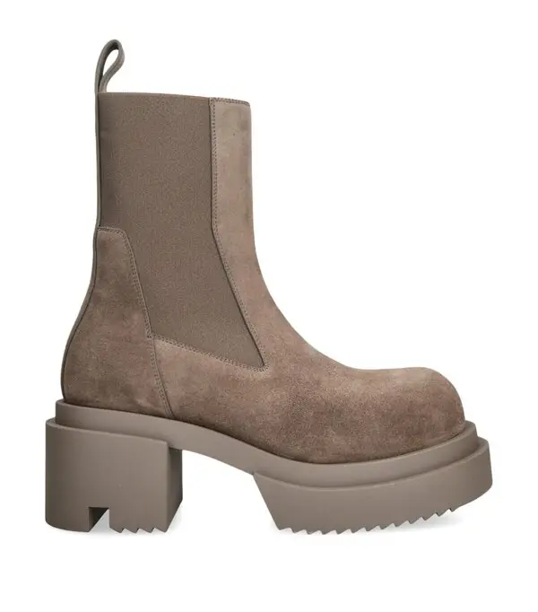 Rick Owens Suede Beatle Bogun Boots - Brown