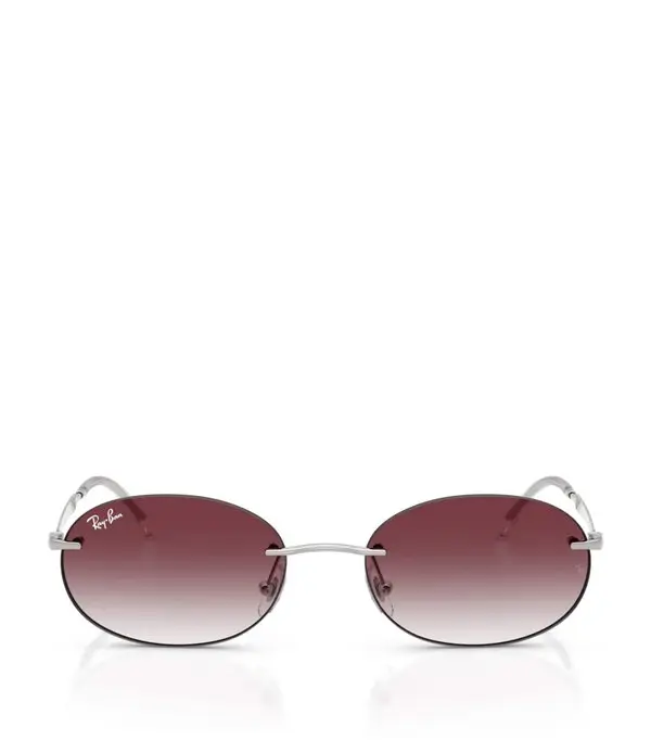Ray-ban Metal Oval Sunglasses - Silver