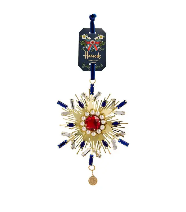 Harrods Embellished Snowflake Tree Decoration - Metallic