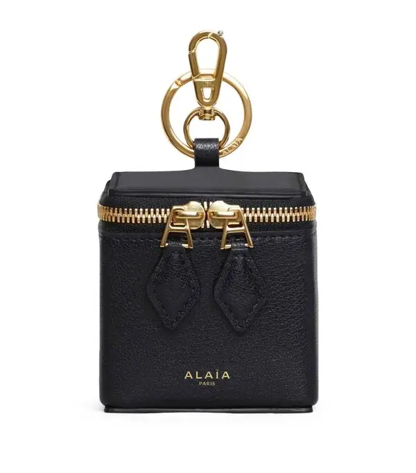 Alaïa Goatskin Square Coin Purse - Black