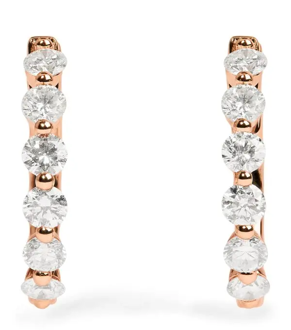 Harrods Diamond Hoop Earrings - Rose Gold