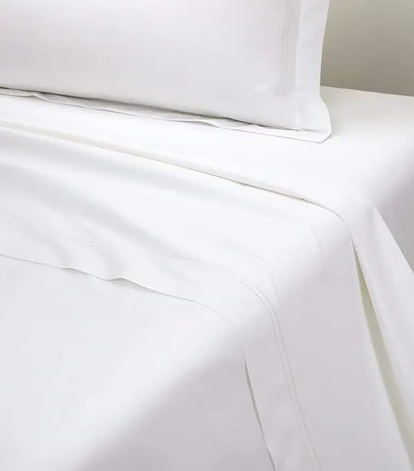 YVES DELORME Organic Cotton Duo Blanc Flat Sheet