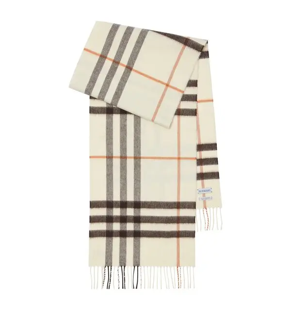 Burberry Cashmere Check Scarf - White