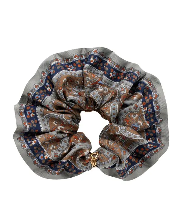 Saint Laurent Silk Paisley Scrunchie - Grey