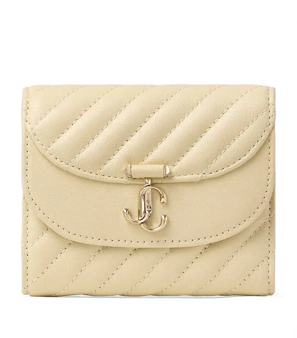 JIMMY CHOO Curve Marinda Leather Wallet - Beige