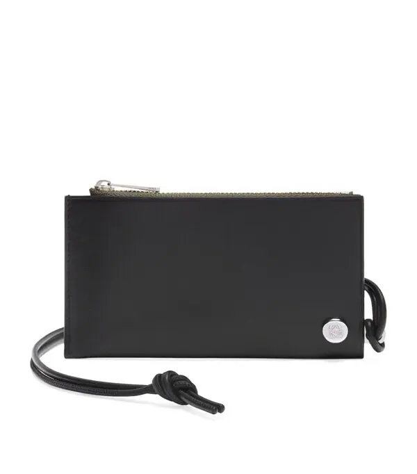 Loewe Leather Pebble Slider Coin Card Holder - Black