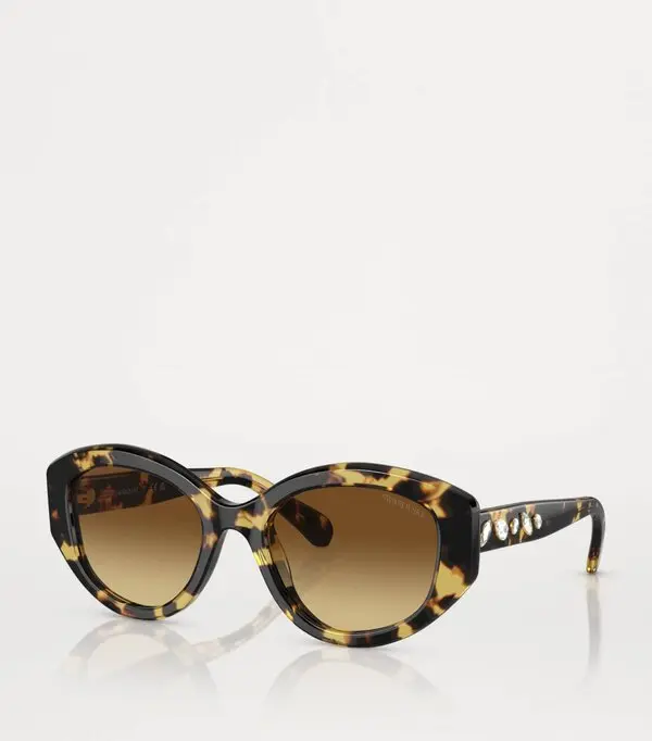 SWAROVSKI Oval Sk6005 Sunglasses - Brown