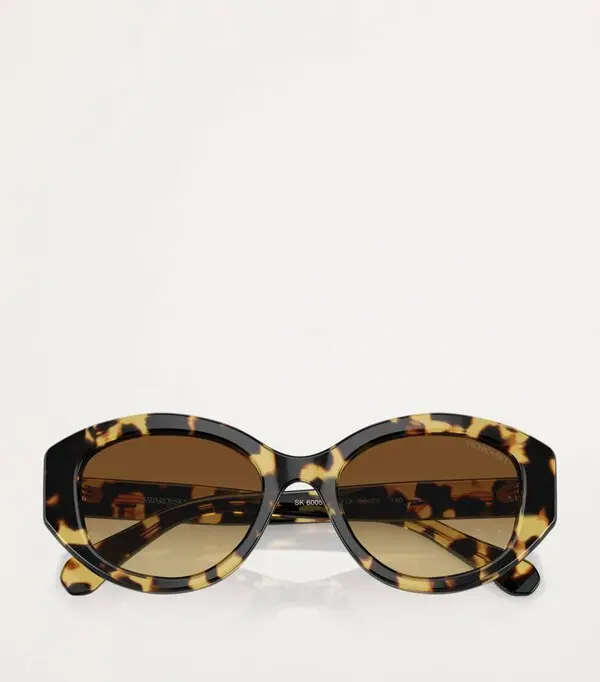 SWAROVSKI Oval Sk6005 Sunglasses - Brown