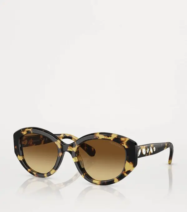 SWAROVSKI Oval Sk6005 Sunglasses - Brown