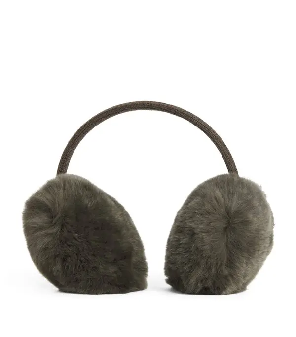 YVES SALOMON Rabbit Fur Ear Muffs - Green