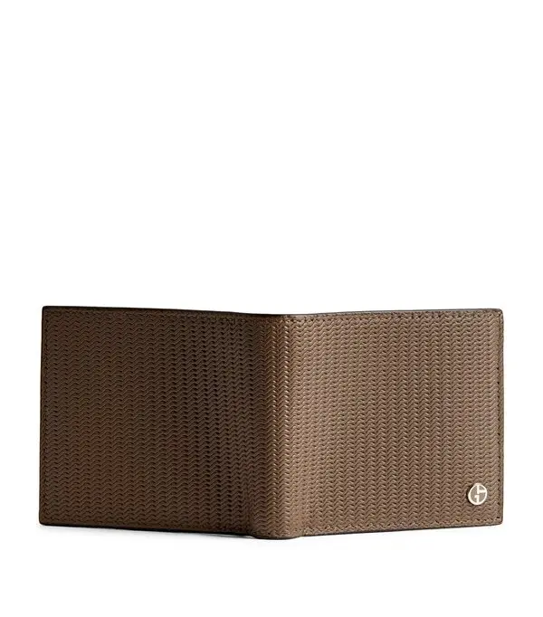 Giorgio Armani Leather Wave-embossed Bifold Wallet