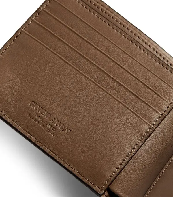 Giorgio Armani Leather Wave-embossed Bifold Wallet