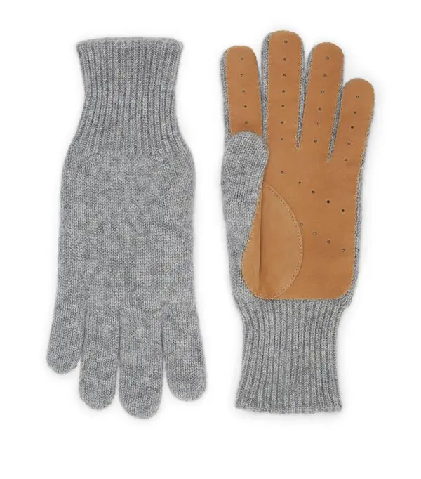 Brunello Cucinelli Cashmere-suede Gloves - Grey