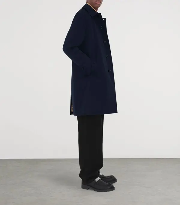Burberry Mid-length Camden Heritage Car Coat - Blue