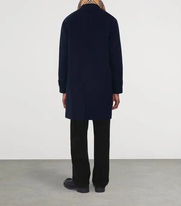 Burberry Mid-length Camden Heritage Car Coat - Blue