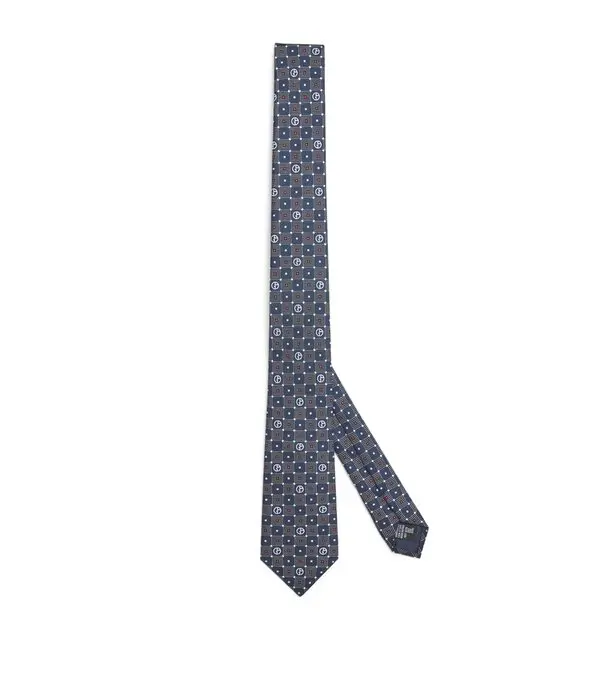 Giorgio Armani Silk Jacquard Neck Tie - Blue