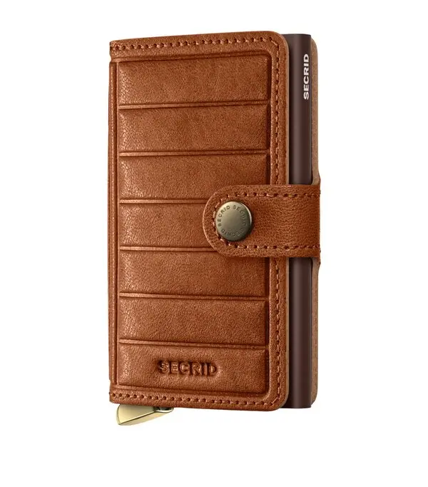 SECRID Leather Embossed Lines Miniwallet - Brown