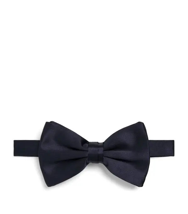 Giorgio Armani Large Silk Bow Tie - Blue