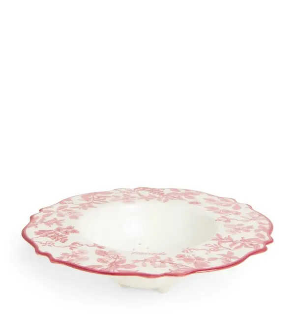 Harrods Bone China Toile Tea Strainer - Pink