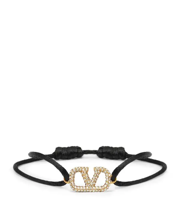 Valentino Garavani Embellished Vlogo Signature Bracelet - Black