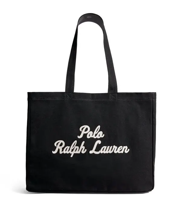 Polo Ralph Lauren Cotton Logo Tote Bag - Black