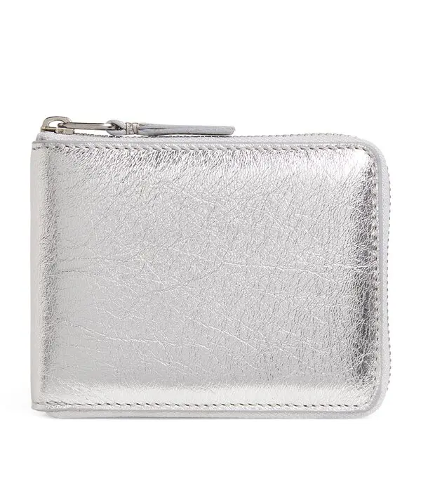 Comme Des Garçons Leather Zipped Wallet - Silver
