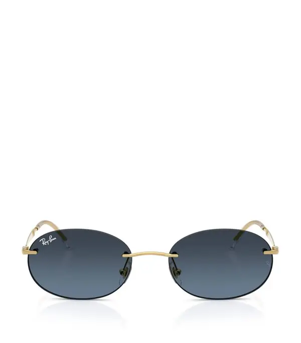 Ray-ban Metal Oval Sunglasses - Gold