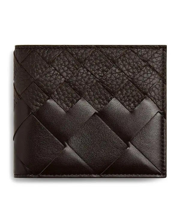 Bottega Veneta Leather Intrecciato Bifold Wallet - Brown