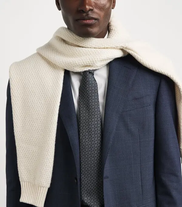 Giorgio Armani Silk Geometric Neck Tie - Blue