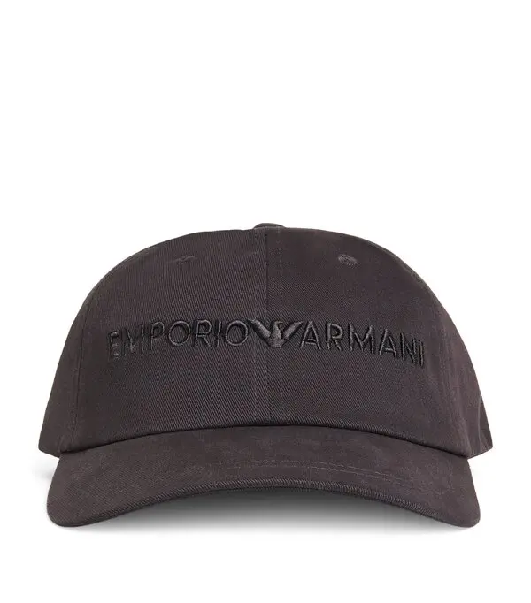 Emporio Armani Cotton Baseball Cap - Black