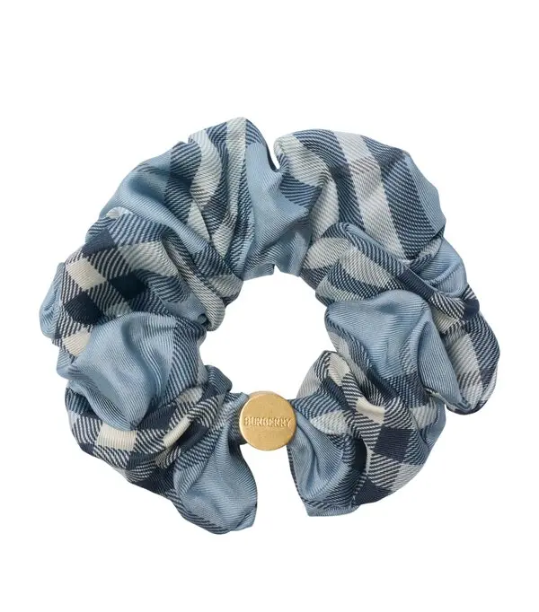 Burberry Silk Check Scrunchie - Grey