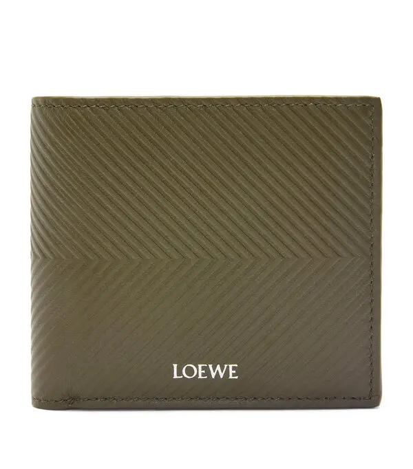 Loewe Textured Leather Bifold Wallet - Green
