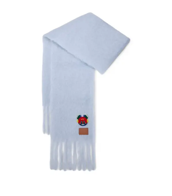 Loewe X Louis Wain Mohair-wool-blend Scarf - Blue