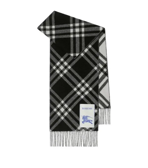 Burberry Cashmere Check Scarf - Black