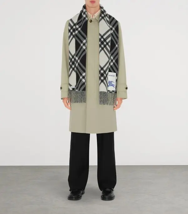 Burberry Cashmere Check Scarf - Black