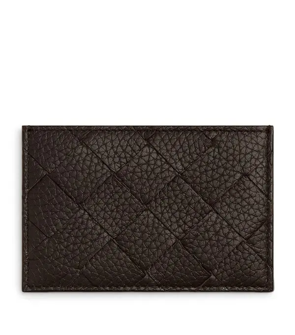 Bottega Veneta Leather Intrecciato Card Holder - Brown