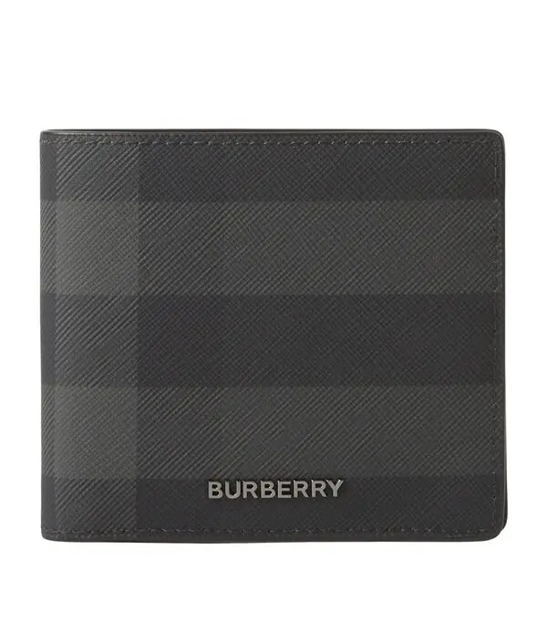 Burberry Slim Check Bifold Wallet - Black