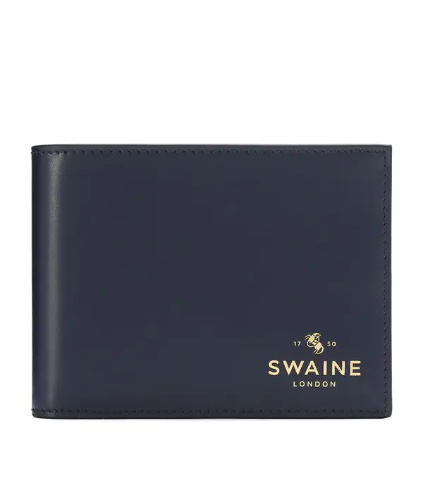 SWAINE Leather Bifold Wallet - Navy