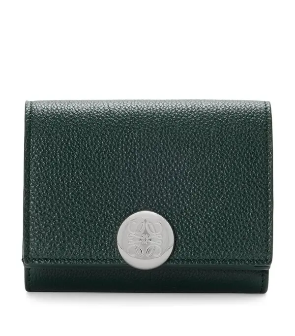 Loewe Leather Pebble Wallet - Green