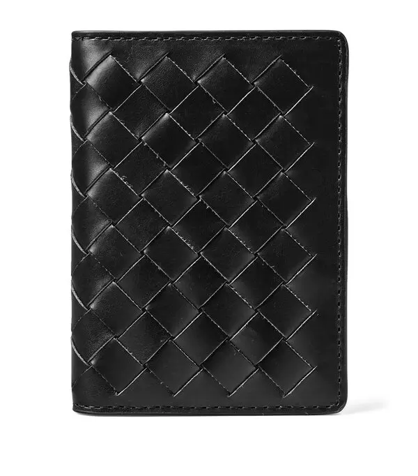 ASPINAL OF LONDON Leather Double Fold Card Holder - Black