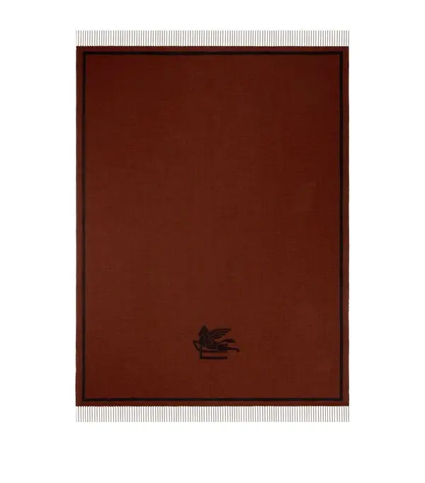 Etro Wool Fringed Boyd Throw - Brown