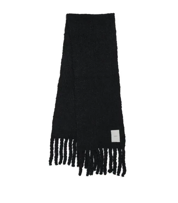 JOSEPH Bouclé Knit Scarf - Black