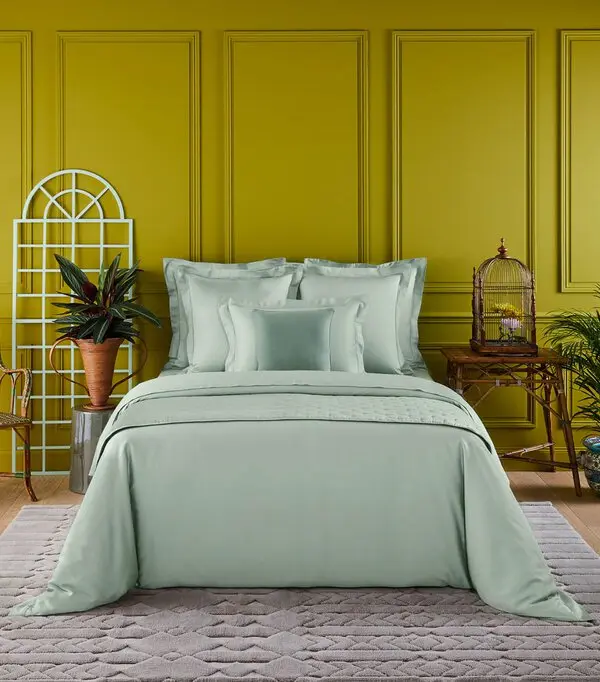YVES DELORME Triomphe King Fitted Sheet - Green