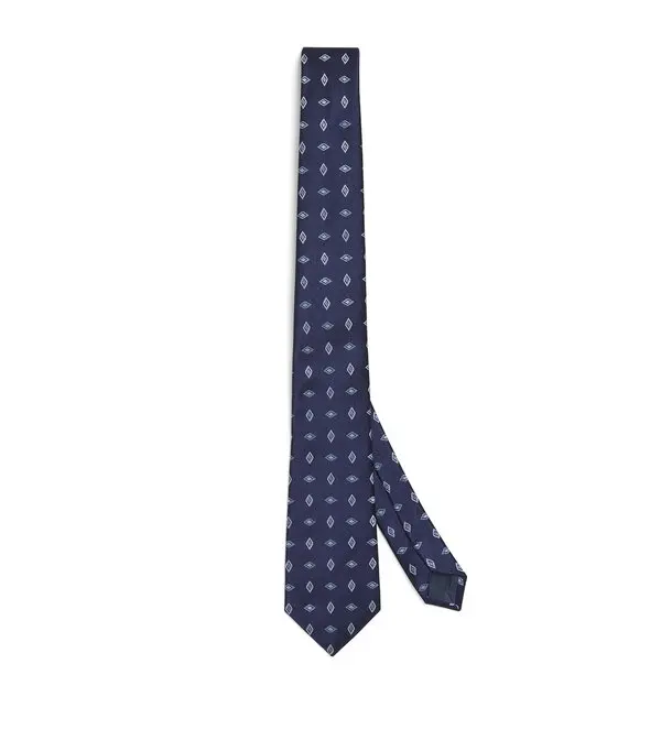 Giorgio Armani Silk Geometric Jacquard Tie - Blue