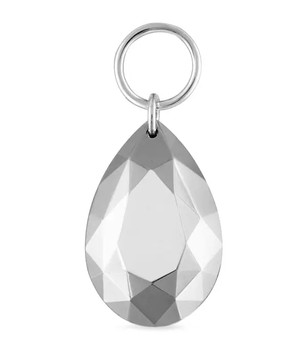MARIA TASH Faceted Pear Single Charm - White