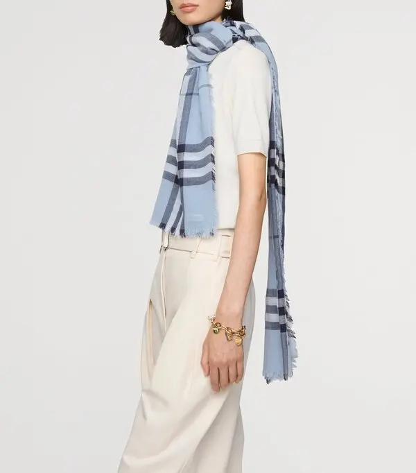 Burberry Wool Wide Check Scarf