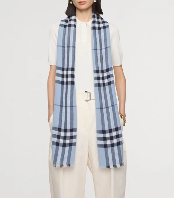 Burberry Wool Wide Check Scarf