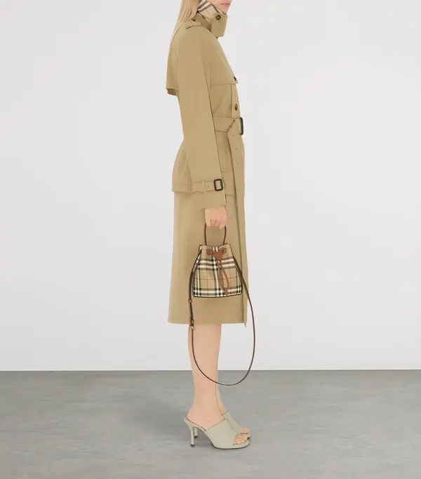 Burberry Mini Check Bucket Bag - Brown