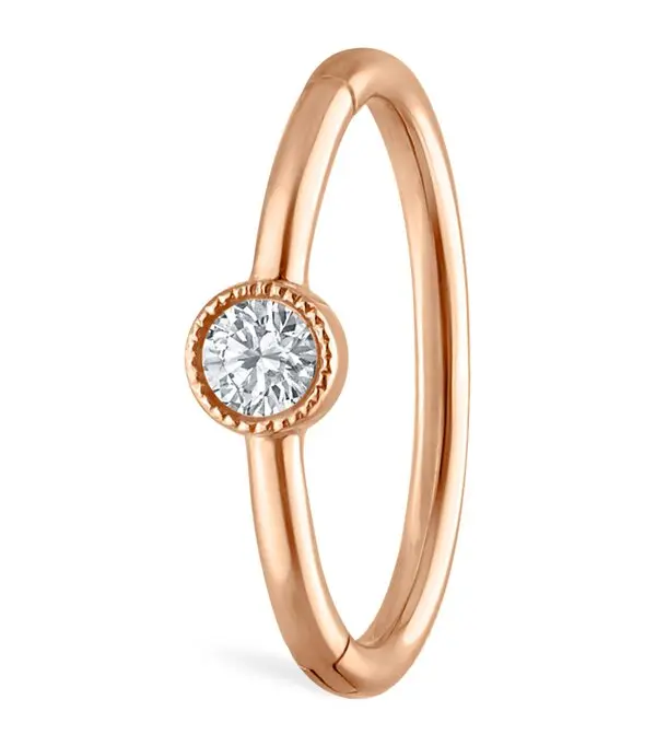 MARIA TASH Gold And Diamond Hoop Earring - Rose Gold