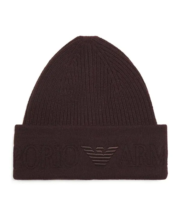 Emporio Armani Wool Beanie - Brown